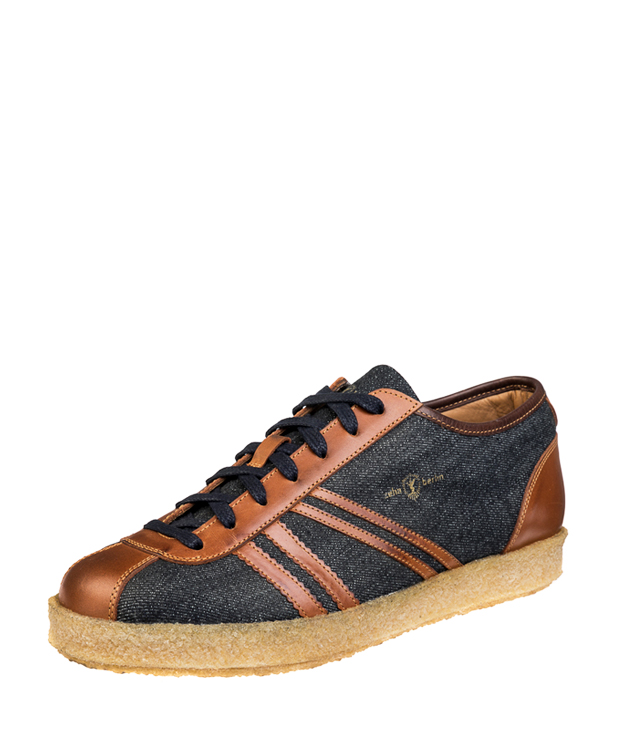 Trainer low Training shoe denim blue / cognac shop online! | ZEHA Berlin