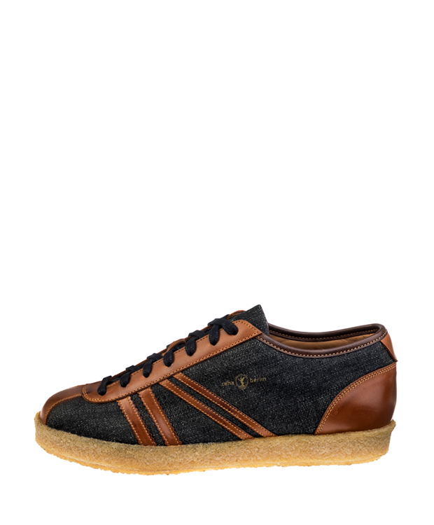 Trainer low Training shoe denim blue / cognac shop online! | ZEHA Berlin