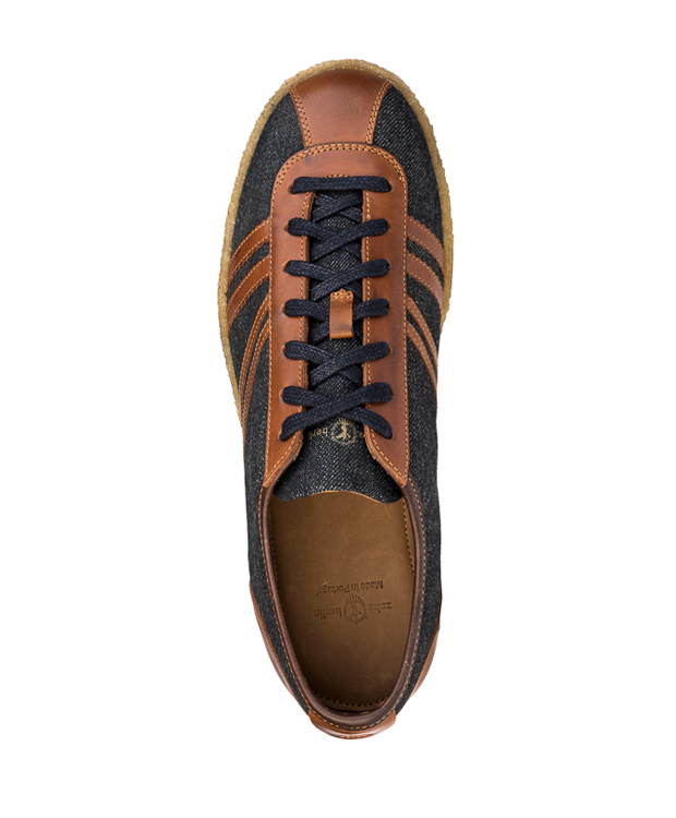 Trainer low Training shoe denim blue / cognac shop online! | ZEHA Berlin